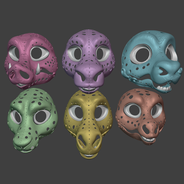 Ungulate Fursuit Head Bases (3D Printed) – Darker Horse Art
